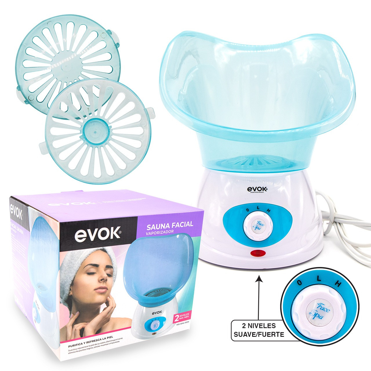 Sauna o vaporizador facial con - EVOK