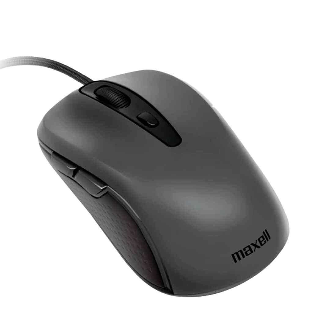 Mouse MOWR-105C Optico Tipo C de 5 Botones, Gris | MAXELL - Shopper Mall