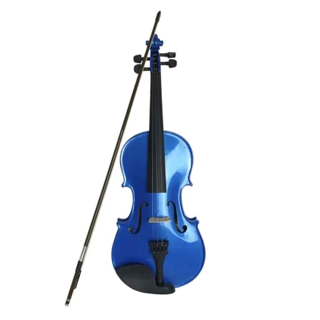 violin vivaldi 4/4 cuerdas de metal azul c/estuche,