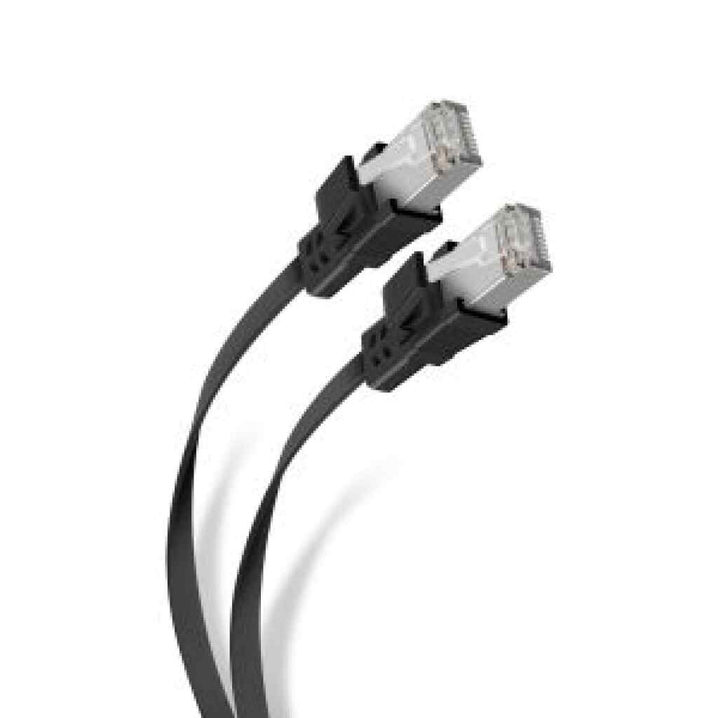 Cable Ethernet STP CAT 6A, de 2,1 m, plano, negro - Steren