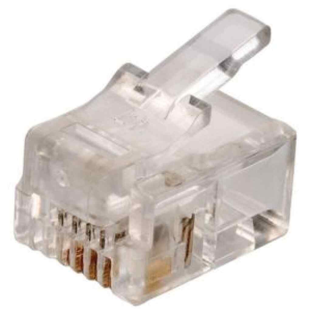 Conector telefonico modular RJ11 de 4 contactos para cable plano ...